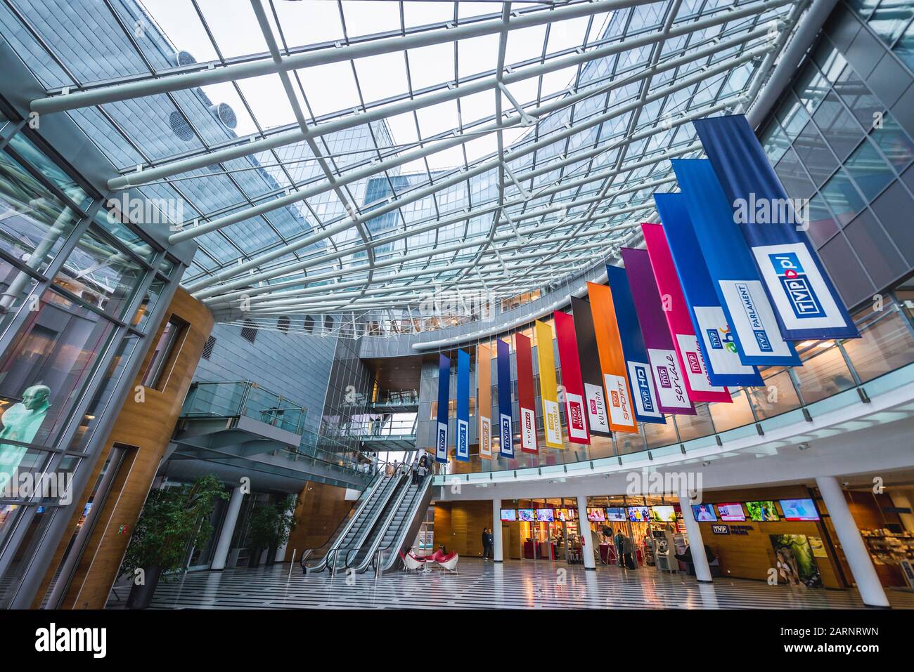 Main hall of Polish Television (Telewizja Polska - TVP) public ...