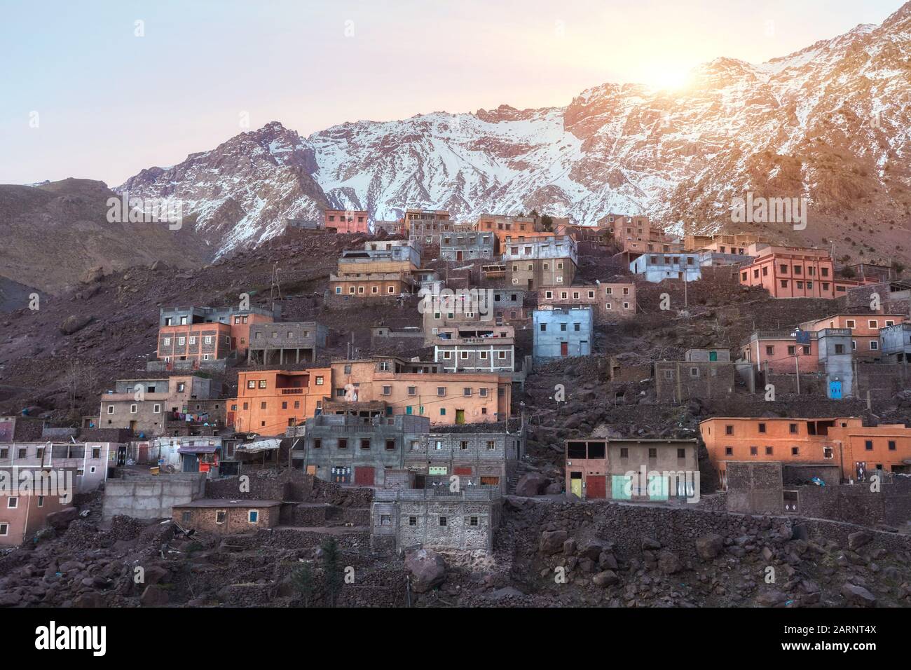 Imlil city in the Atlas Mountains of Morocco Stock Photo - Alamy