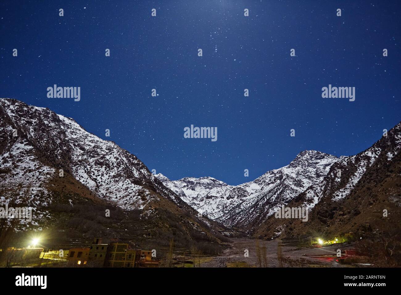 Night at Imlil town Atlas Mountains Morocco Stock Photo - Alamy