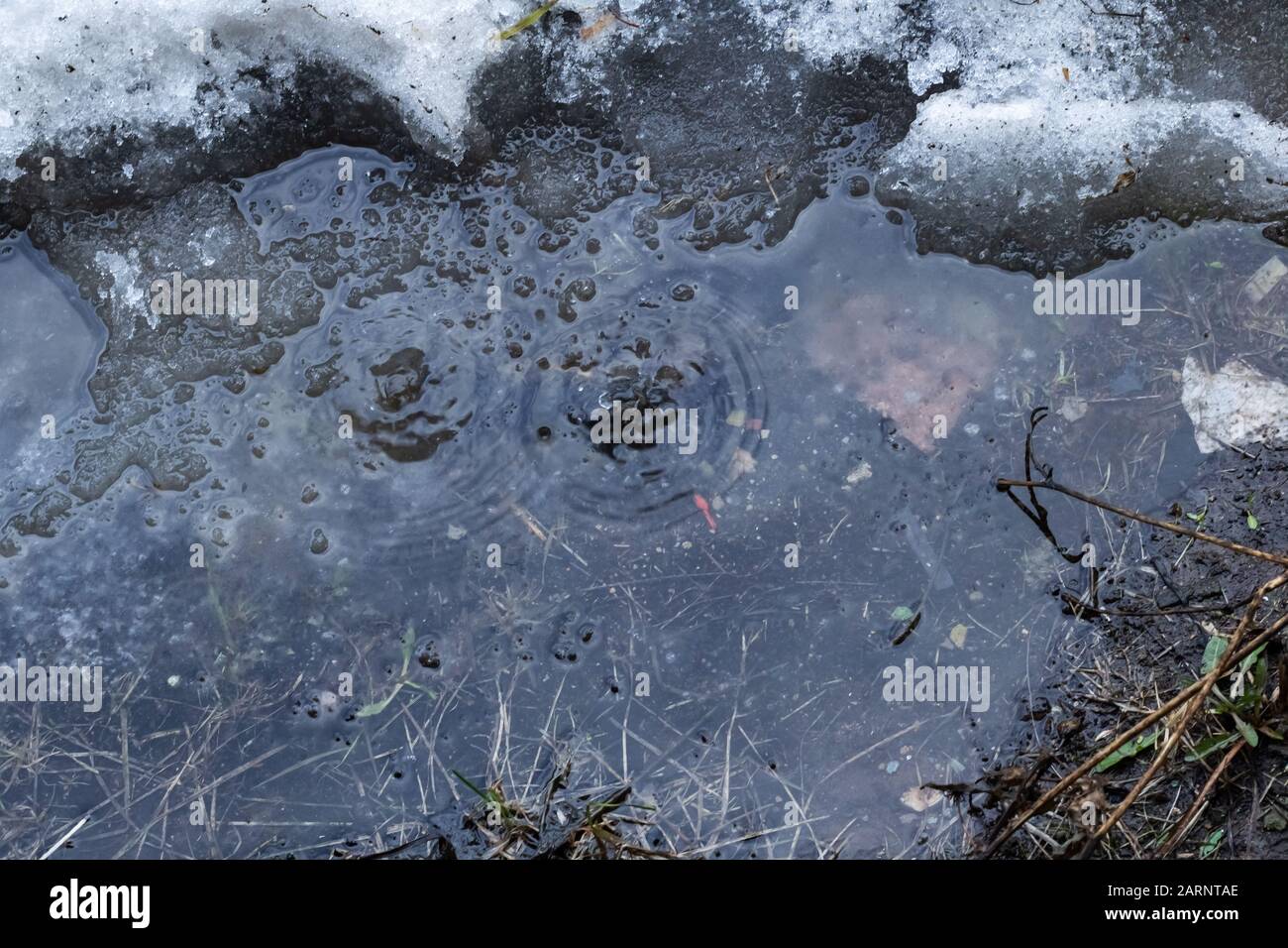Texture muddy puddle snow hi-res stock photography and images - Alamy