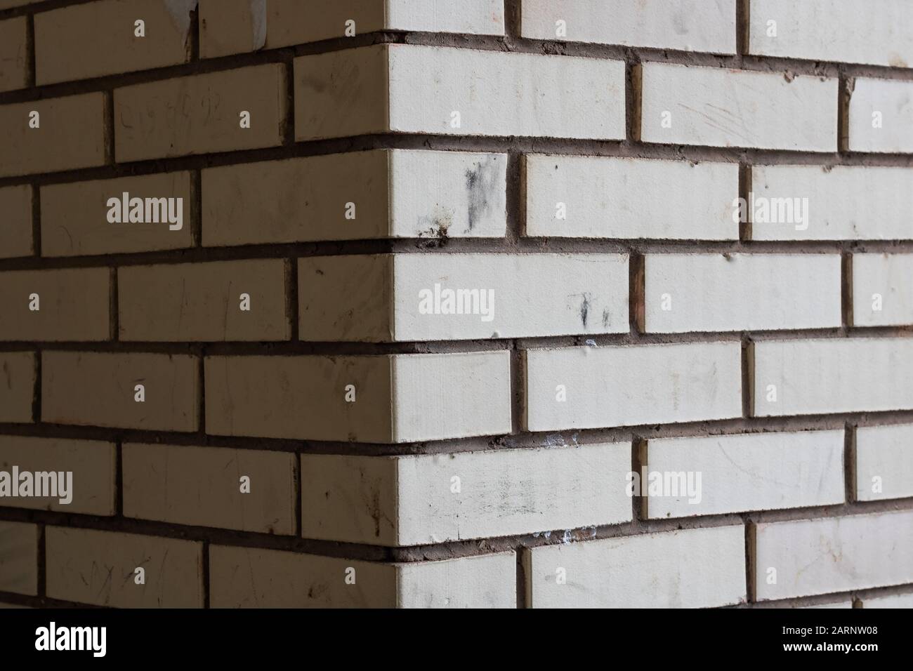 Closeup corner of a brick building, background or texture Stock Photo ...