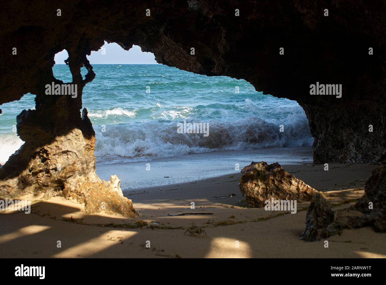 A coastal limestone cave at the Indian Ocean, Tanzania Stock Photo - Alamy