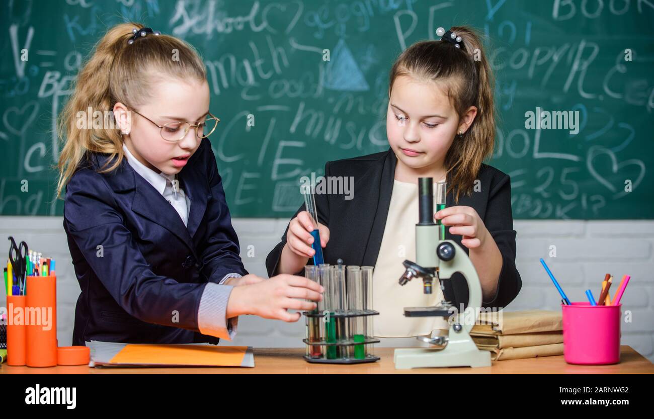 Gymnasium students with in depth study of natural sciences. Private ...