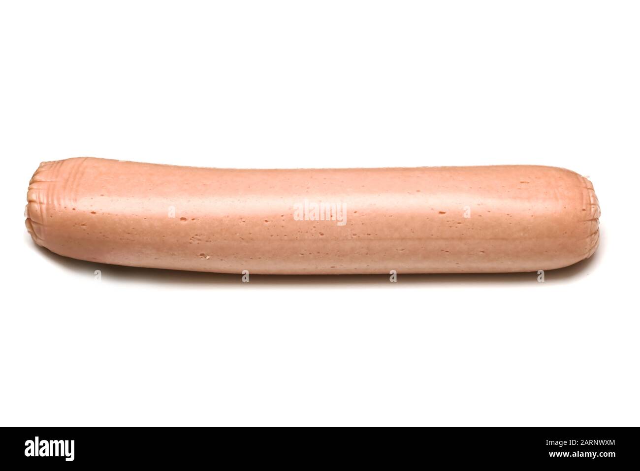 Meat sausage close up, isolated on white background Stock Photo - Alamy