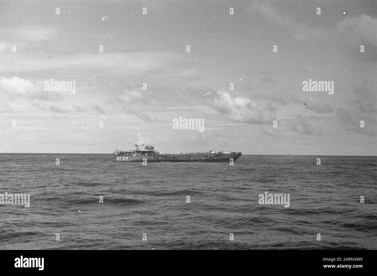 Photos liberation North Sumatra [Large landing vessel with license ...