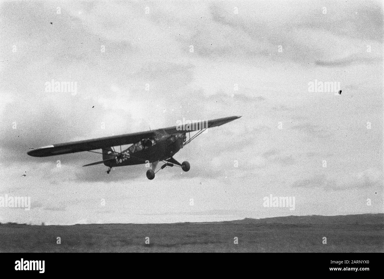 [A reconnaissance aircraft of the type Piper L4 Cub Grashopper in the ...