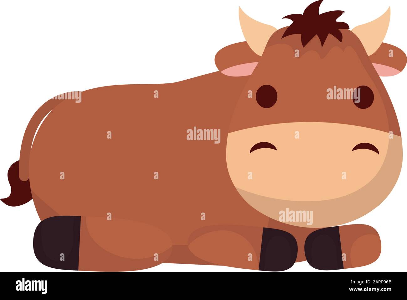 cute ox farm animal character Stock Vector Image & Art - Alamy