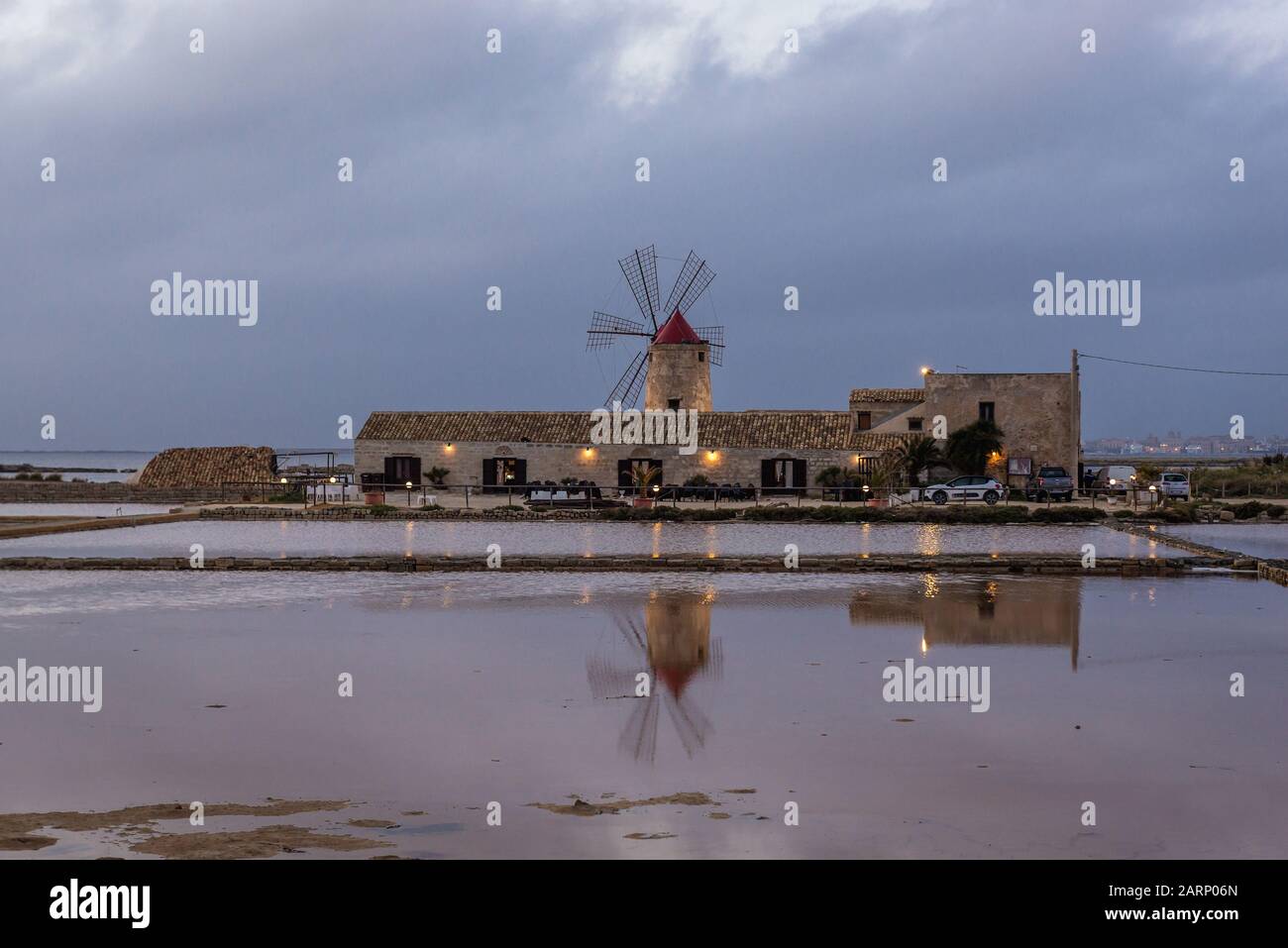 Sicily saltworks windmill hi-res stock photography and images - Alamy