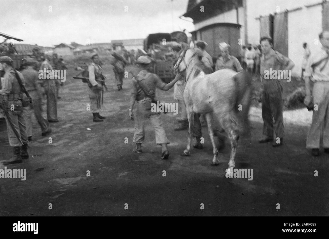 Arrival Corps Special Troops (KST) at Priok [a horse is carried and ...