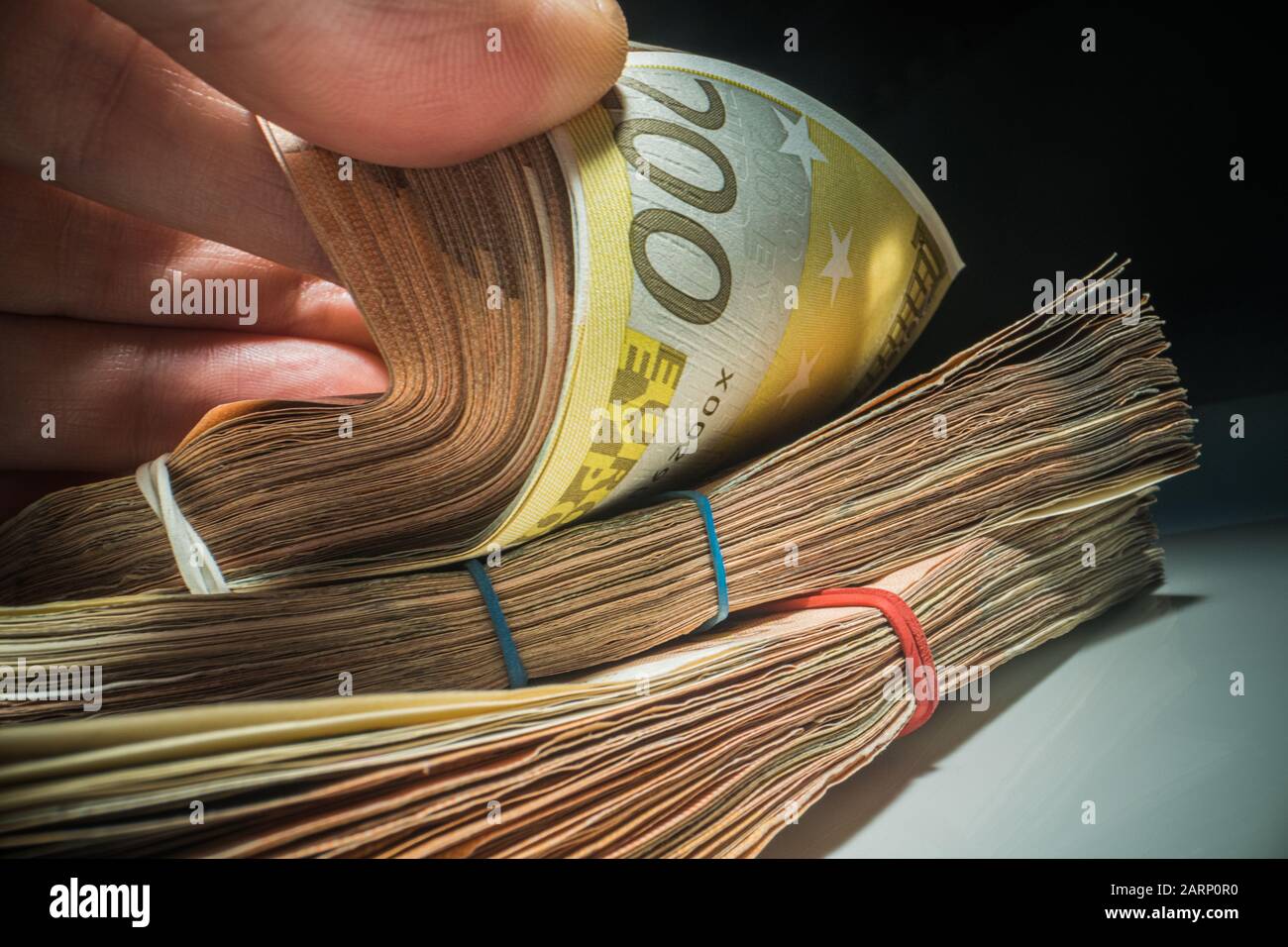 Large Piles of Cash Money. Euros Banknotes. Bills Counting. Financial ...