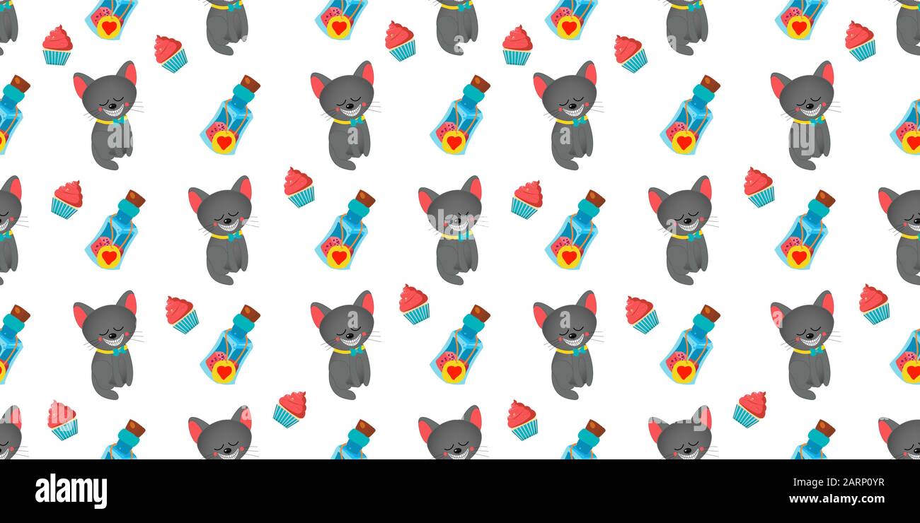 Cheshire cat white rabbit Stock Vector Images - Alamy