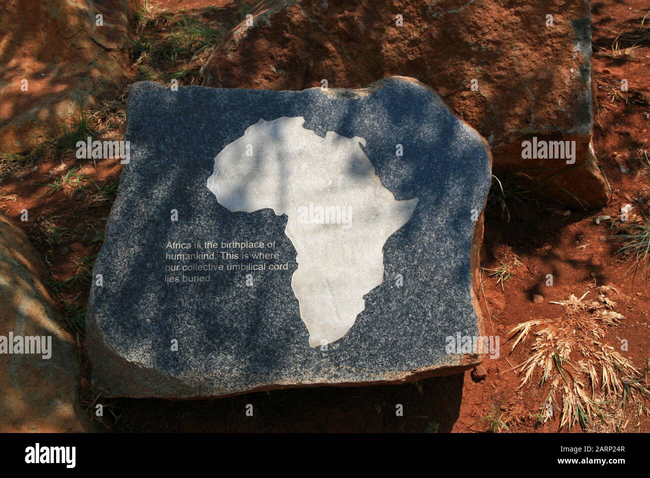 Painted rock with Africa Continent sign illustrating that Africa is the ...