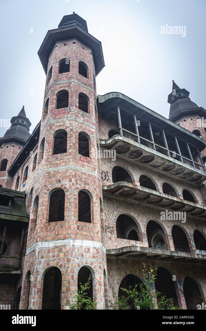 One of 12 towers of unfinished castle, unofficial tourist attraction in ...