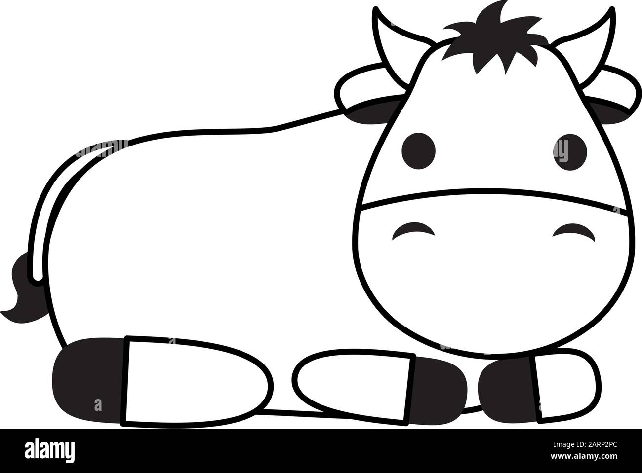 cute ox farm animal character Stock Vector Image & Art - Alamy
