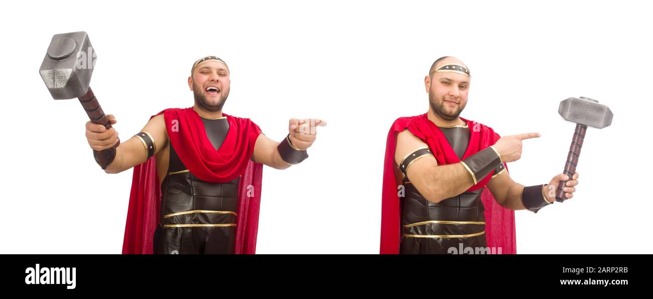 The gladiator isolated on white background Stock Photo - Alamy