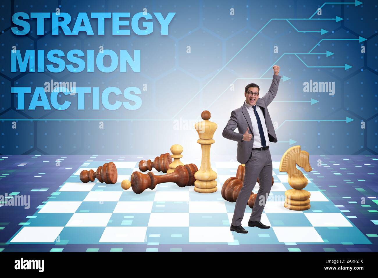 The strategy and tactics concept with businessman Stock Photo - Alamy