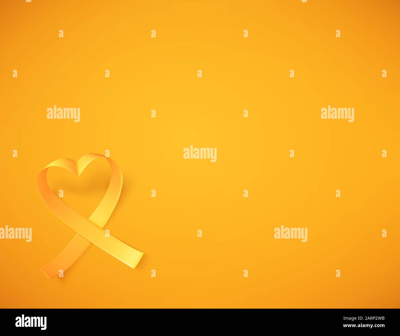 Background with realistic gold ribbon heart shaped. World childhood ...