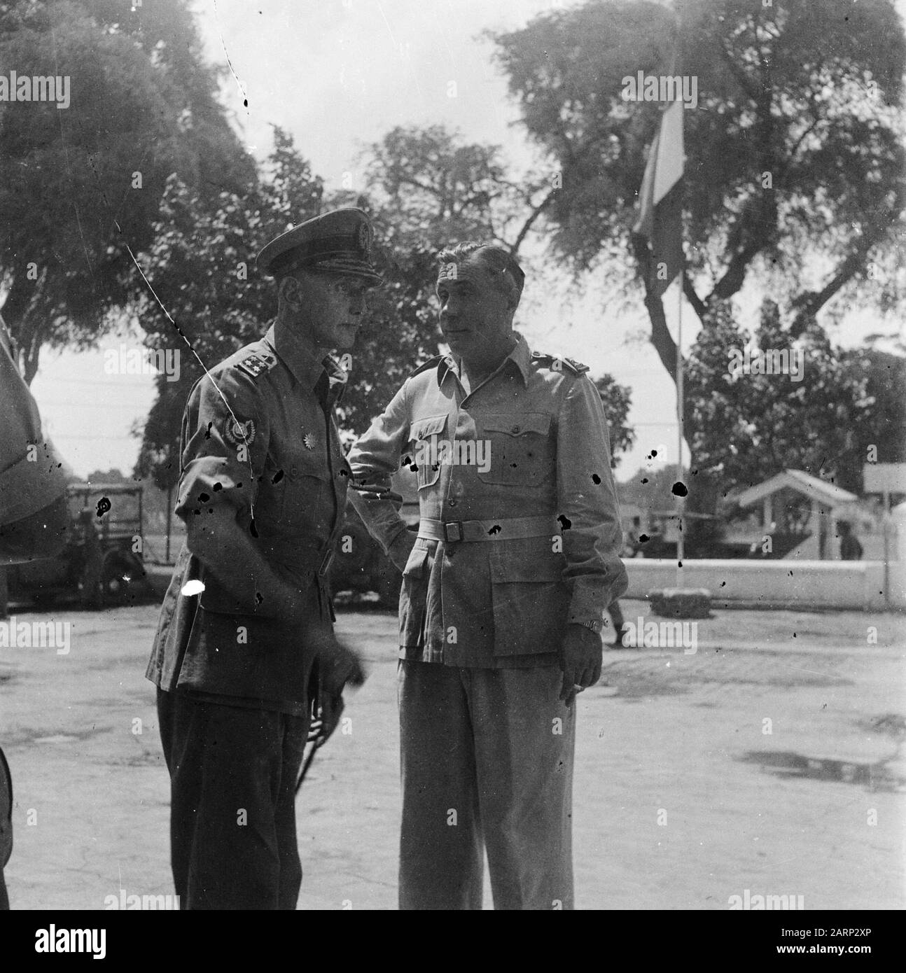 Major General, J.J. Mojet, Quartermaster general in conversation with a ...