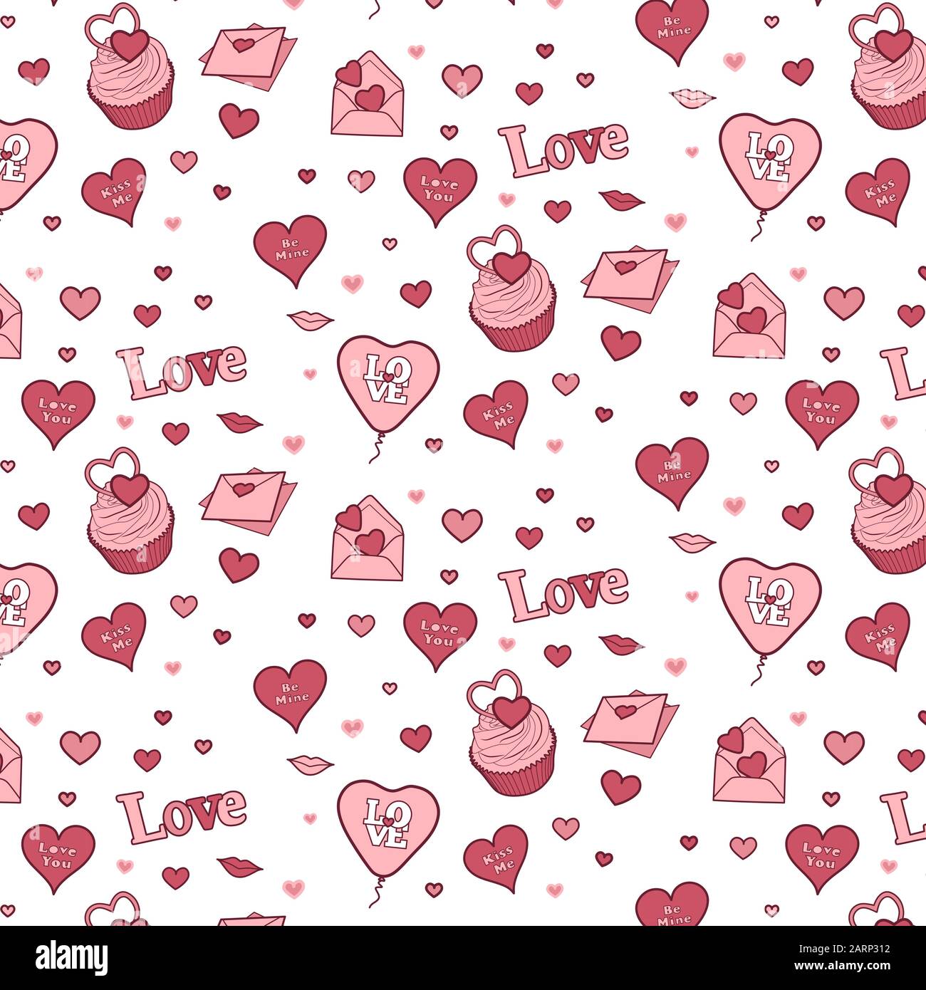 Kiss pattern Stock Vector Images - Alamy