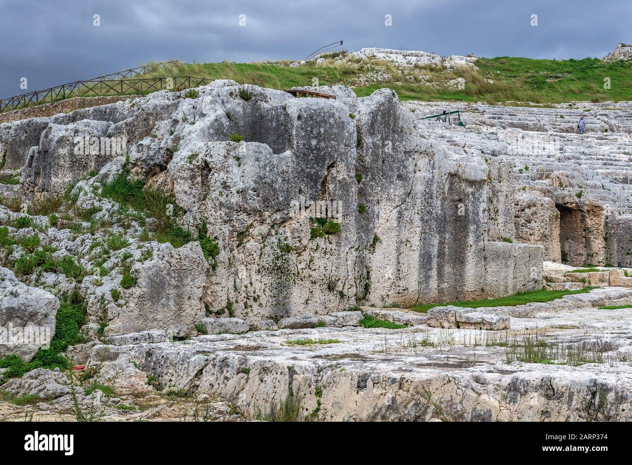 Ruins of ancient Greek Theater from 5th century BC in Neapolis ...