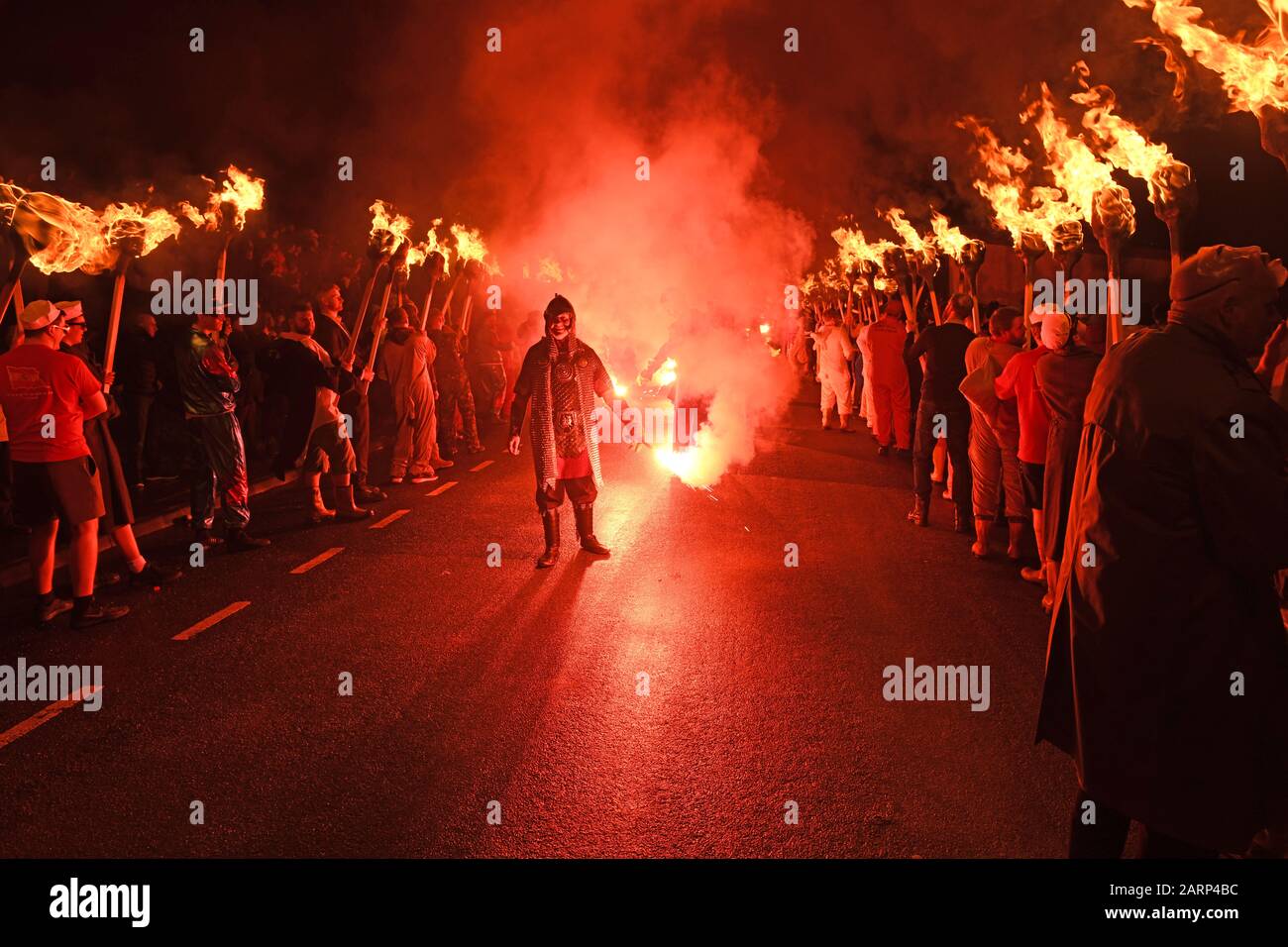 Lerwick Shetland 28th January 2020. Guizer Jarl Liam Summers ...