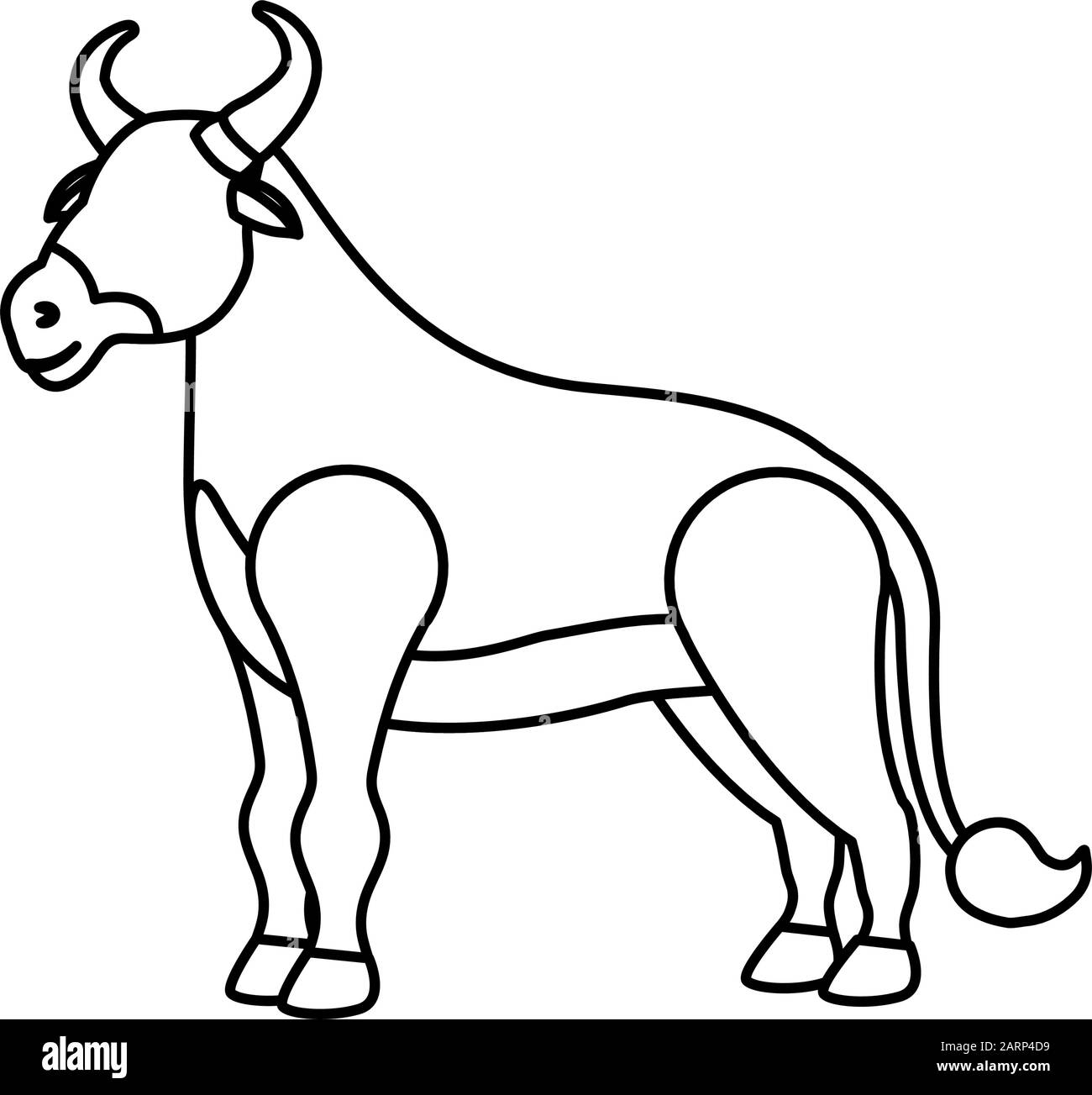 cute ox farm animal character Stock Vector Image & Art - Alamy