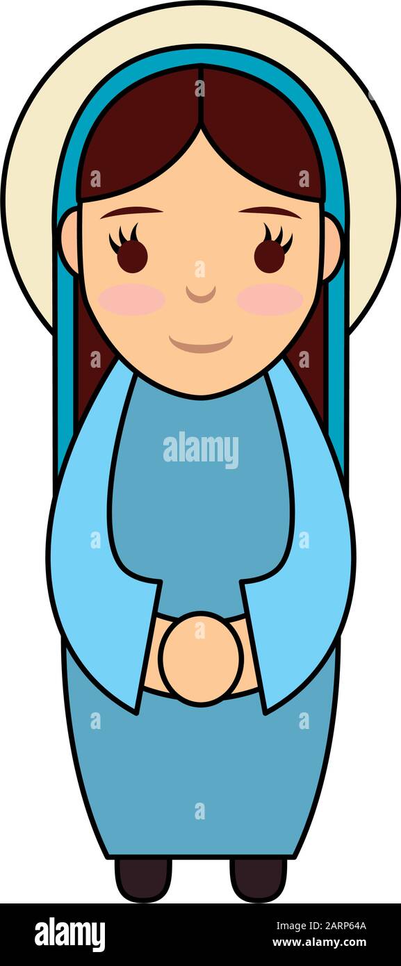 cute mary virgin manger character Stock Vector Image & Art - Alamy