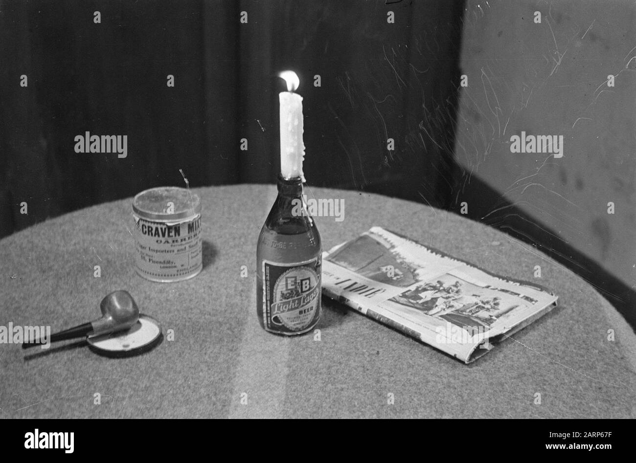 Bottle Newspaper Pipe And Glass