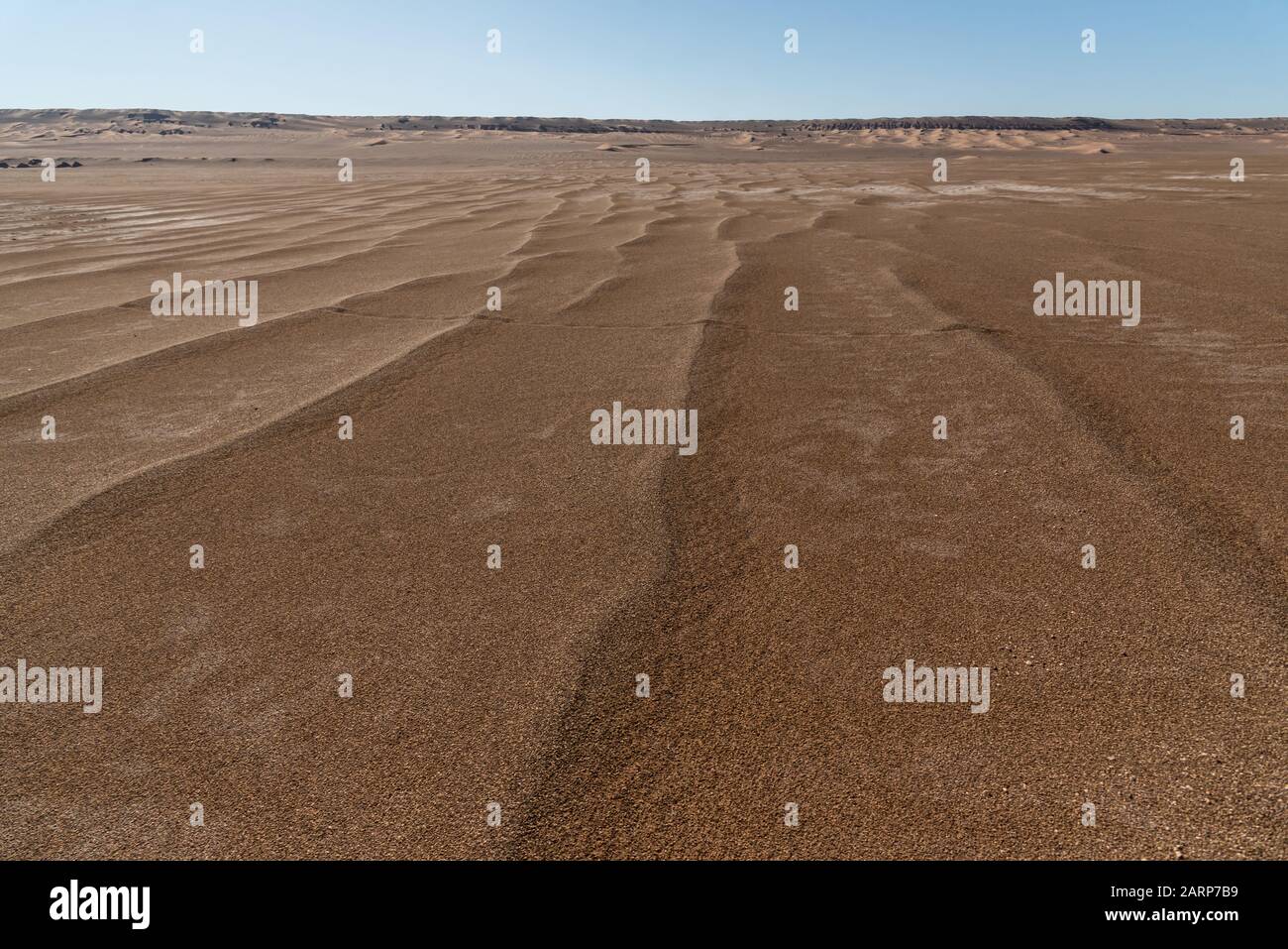the formation of waved sand textures or pattern on a sand dune in dasht ...
