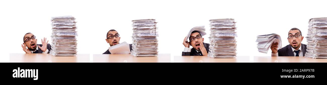 The man with too much work to do Stock Photo - Alamy