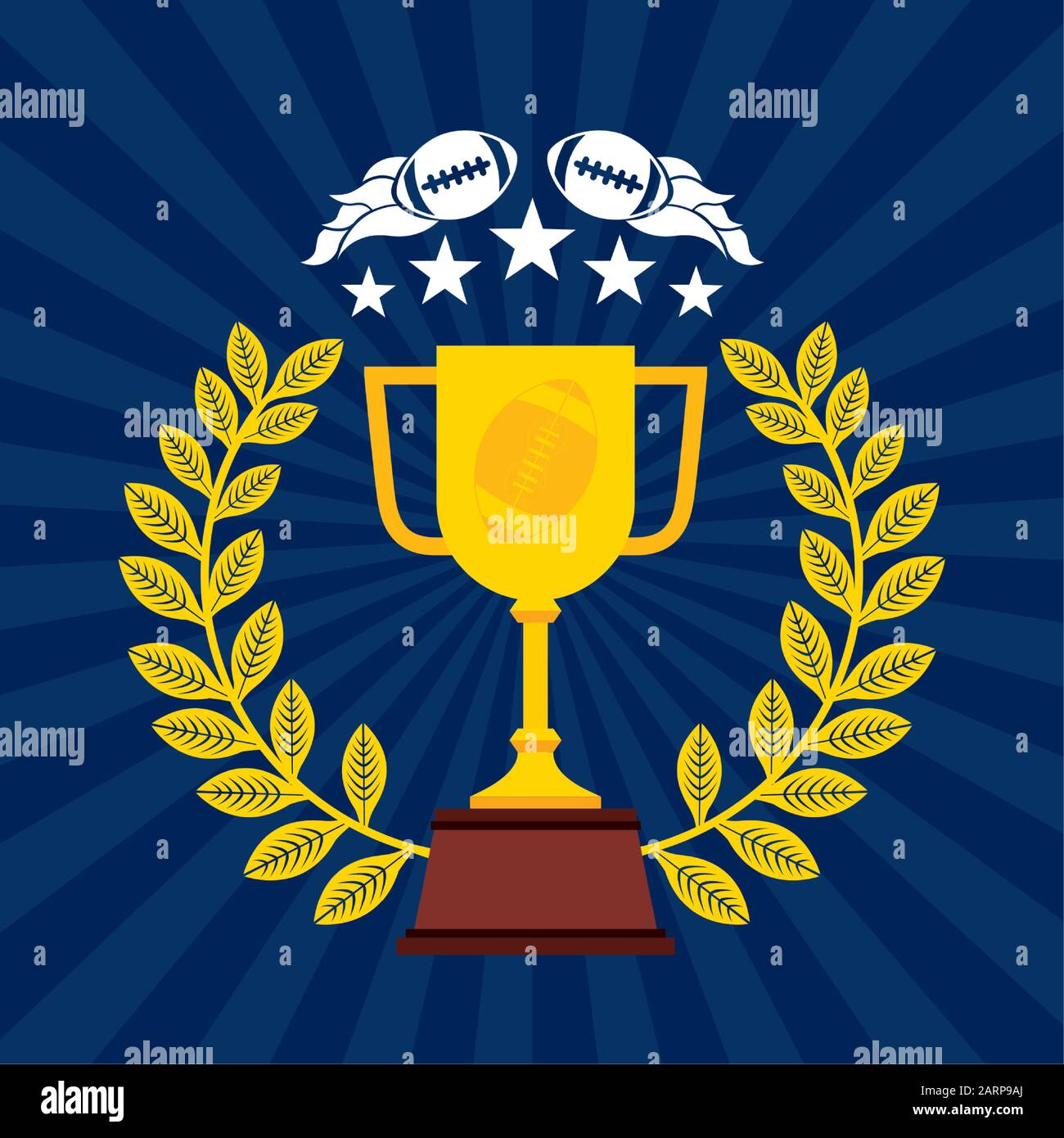 american football sport poster with trophy cup Stock Vector Image & Art ...