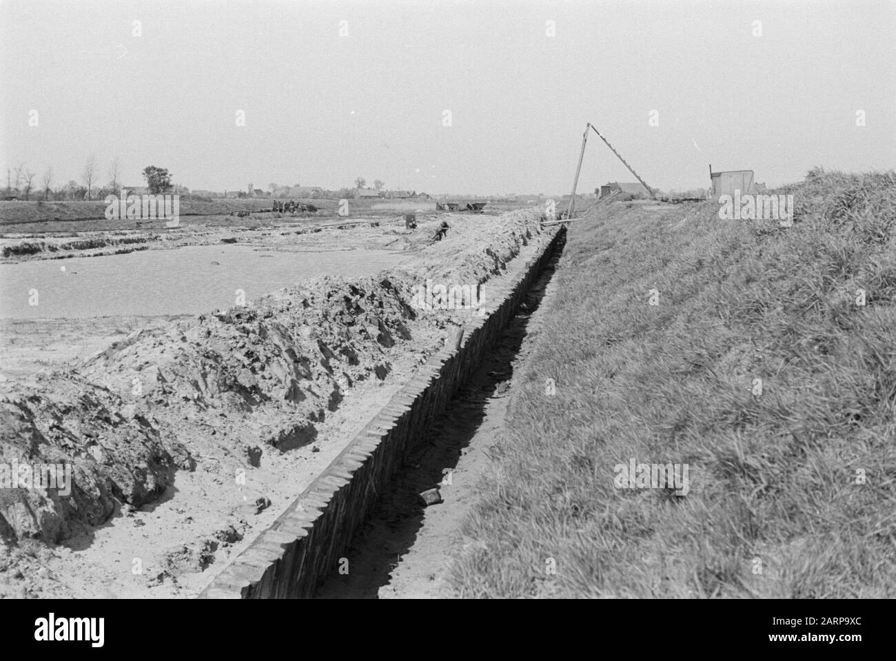 canal in construction with piling wall Date: May 1949 Location ...