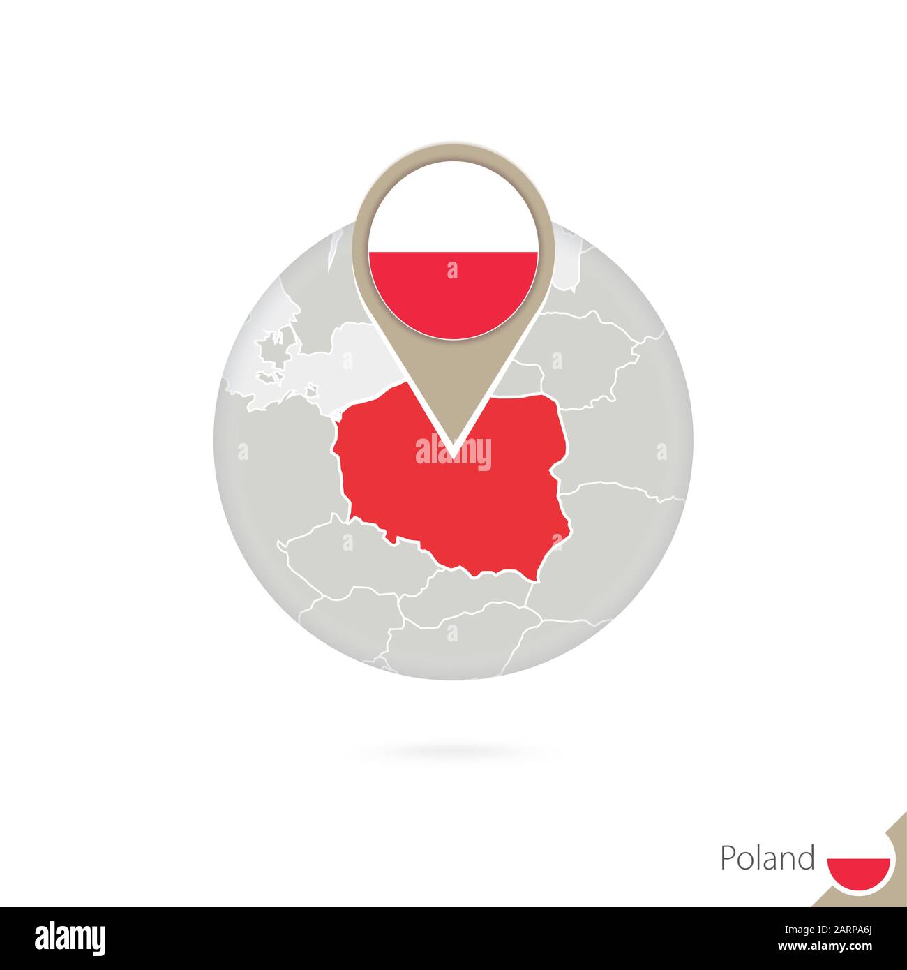 Poland map and flag in circle. Map of Poland, Poland flag pin. Map of ...