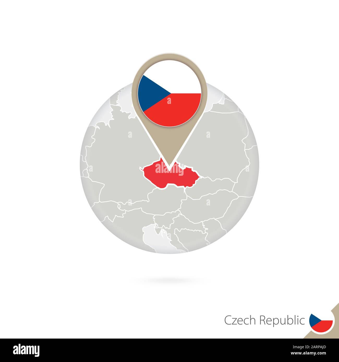 Czech Republic map and flag in circle. Map of Czech Republic, Czech ...