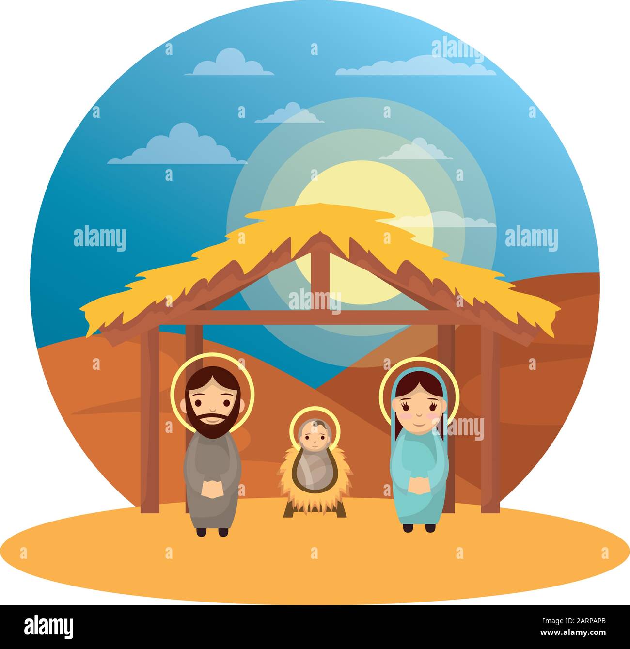 cute holy family manger characters Stock Vector Image & Art - Alamy