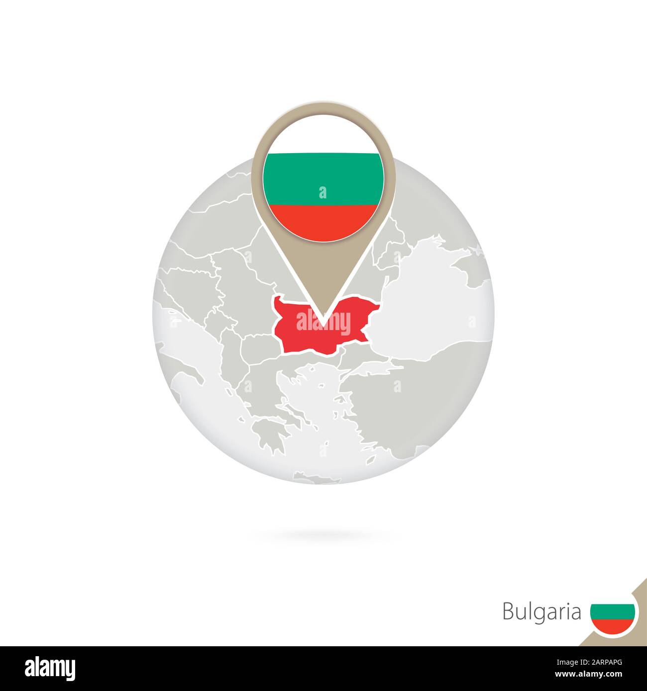 Bulgaria map and flag in circle. Map of Bulgaria, Bulgaria flag pin ...