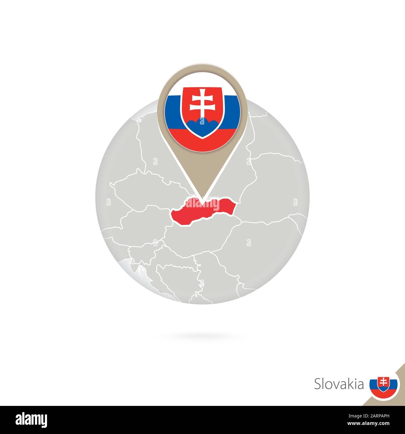 Slovakia map and flag in circle. Map of Slovakia, Slovakia flag pin ...