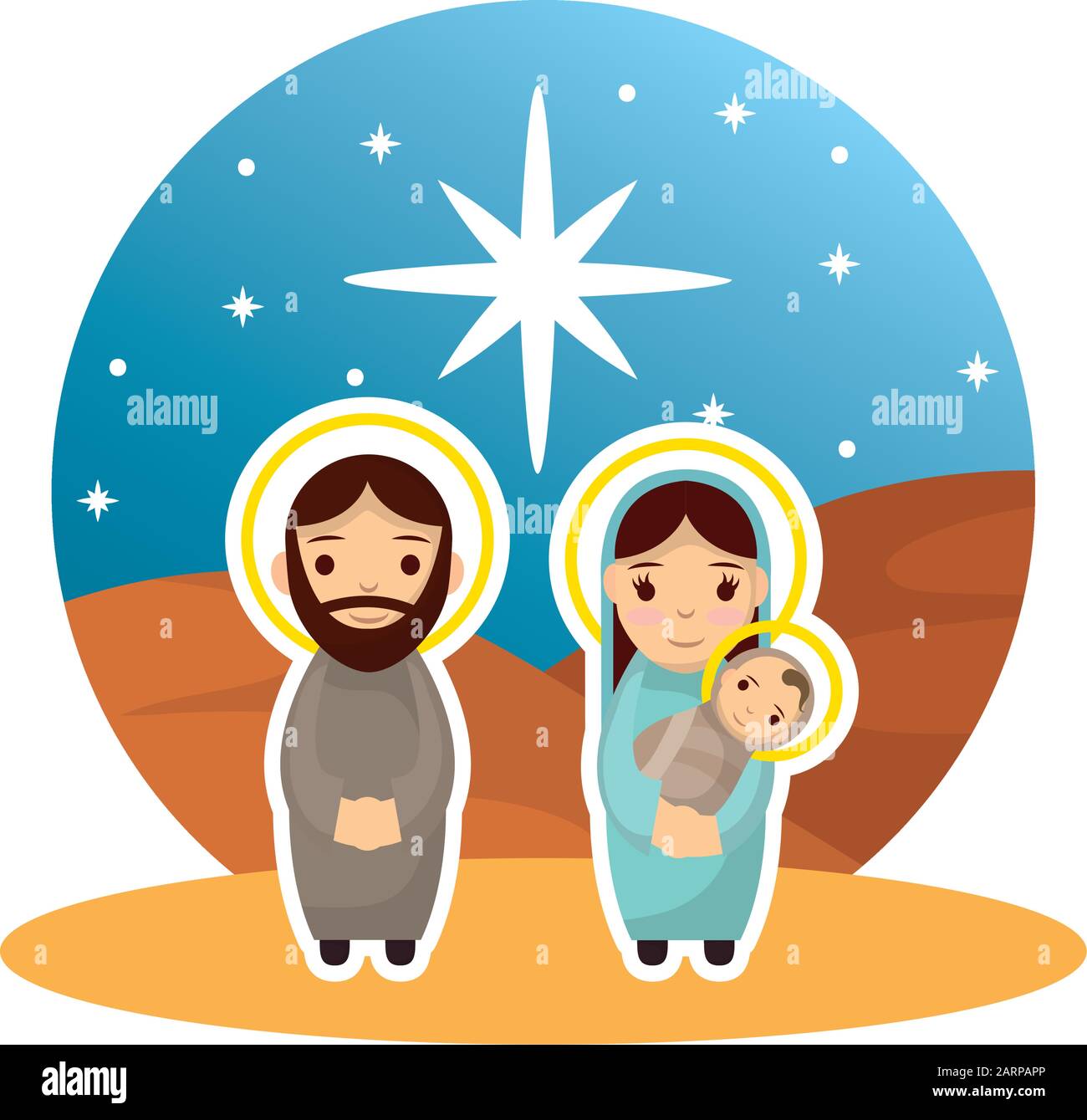 cute holy family manger characters Stock Vector Image & Art - Alamy