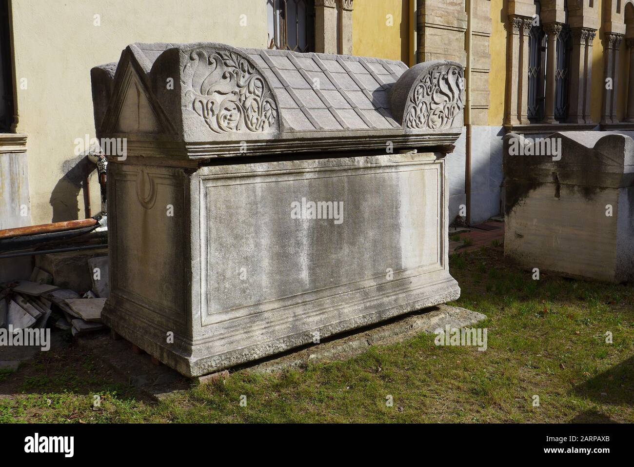 East Roman (Byzantine) Empire archeological artifacts: sarcophagi and ...