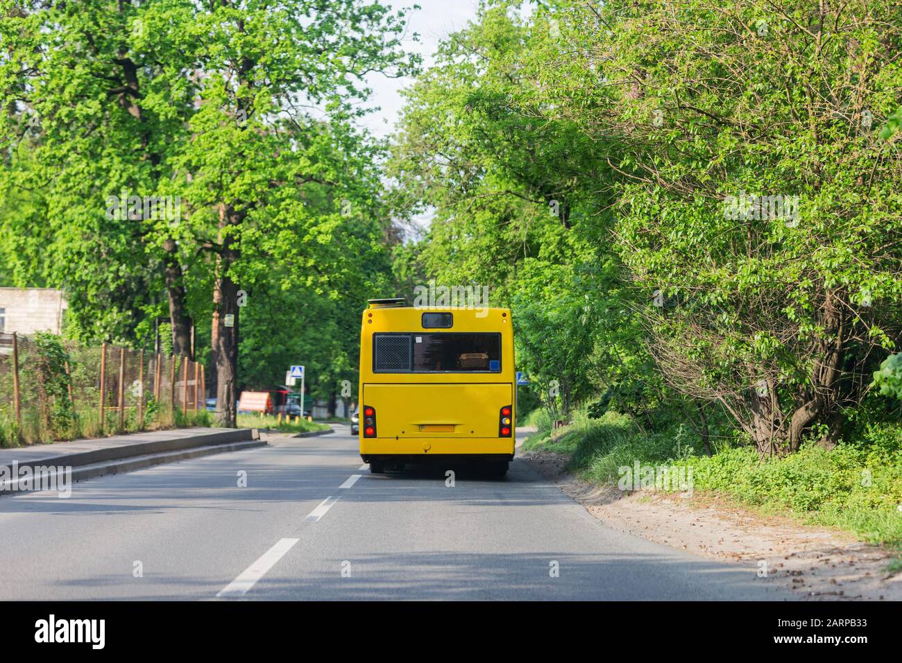 public transport bus rides in spring streets Stock Photo - Alamy