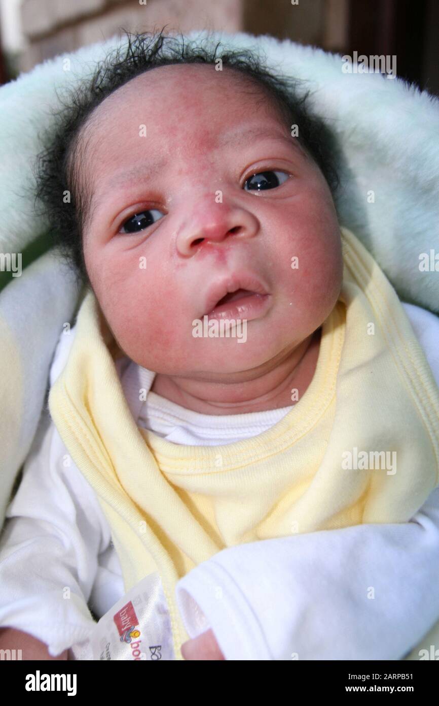Close-up of African baby head at a home in Moreleta Park, Pretoria ...