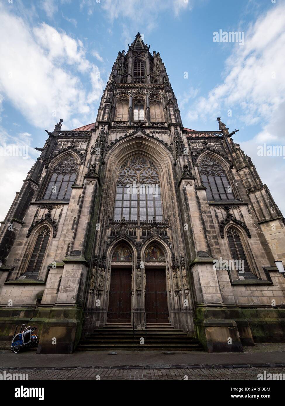 St. Lamberti Kirche (St. Lambert's Church) in old town of Munster in ...