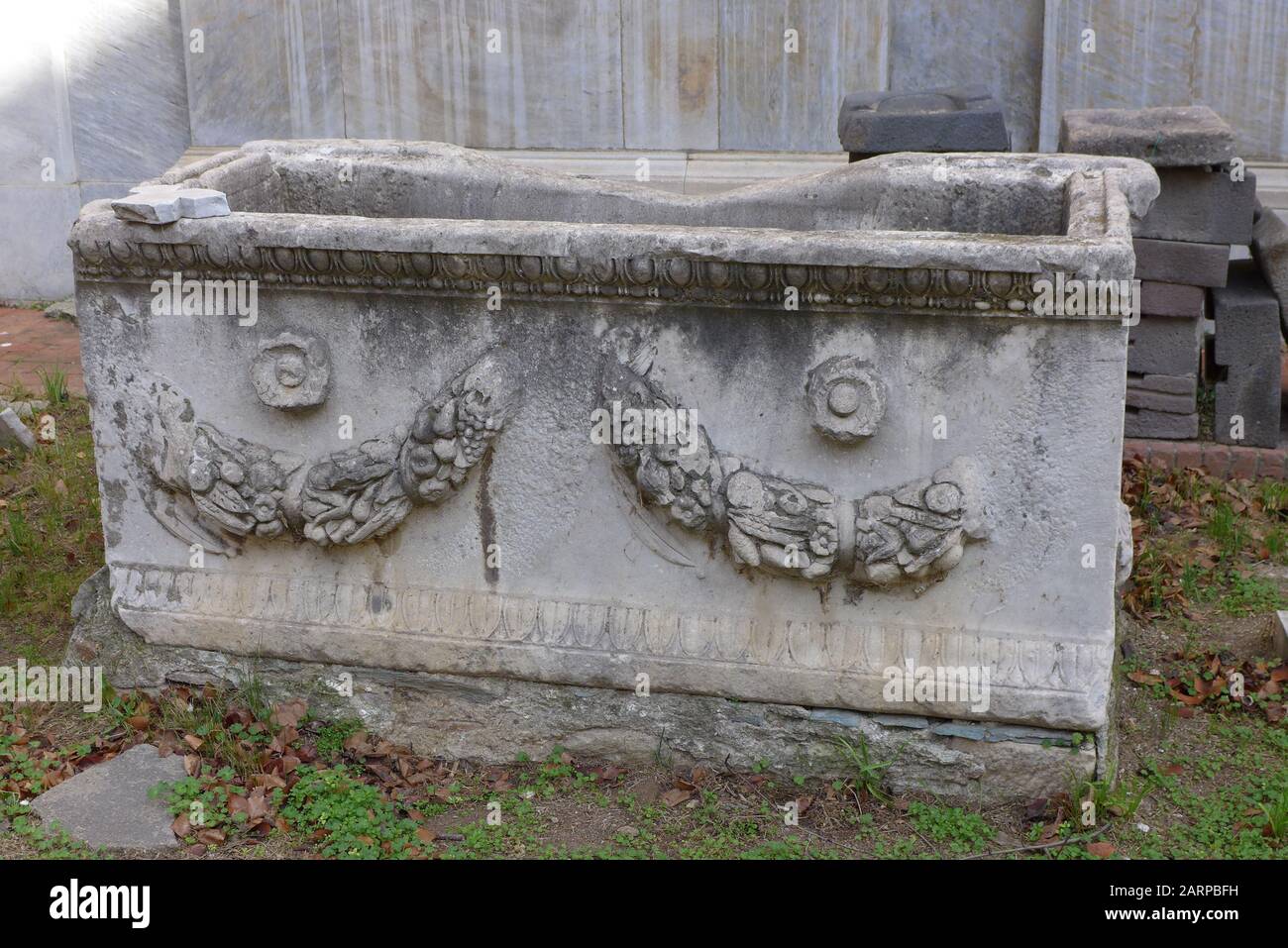 East Roman (Byzantine) Empire archeological artifacts: sarcophagi and ...
