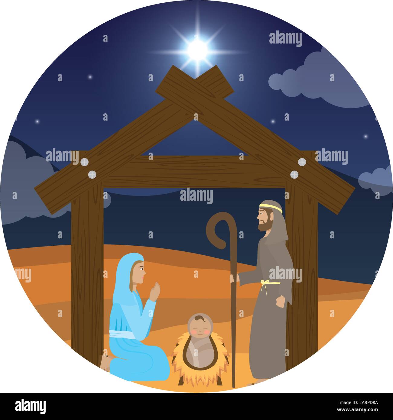 cute holy family manger characters Stock Vector Image & Art - Alamy