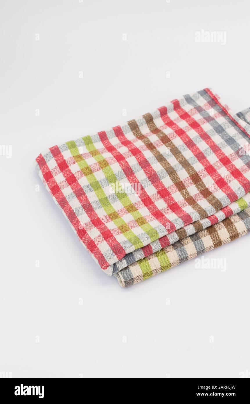 textile objects still life - towels on a white background Stock Photo ...