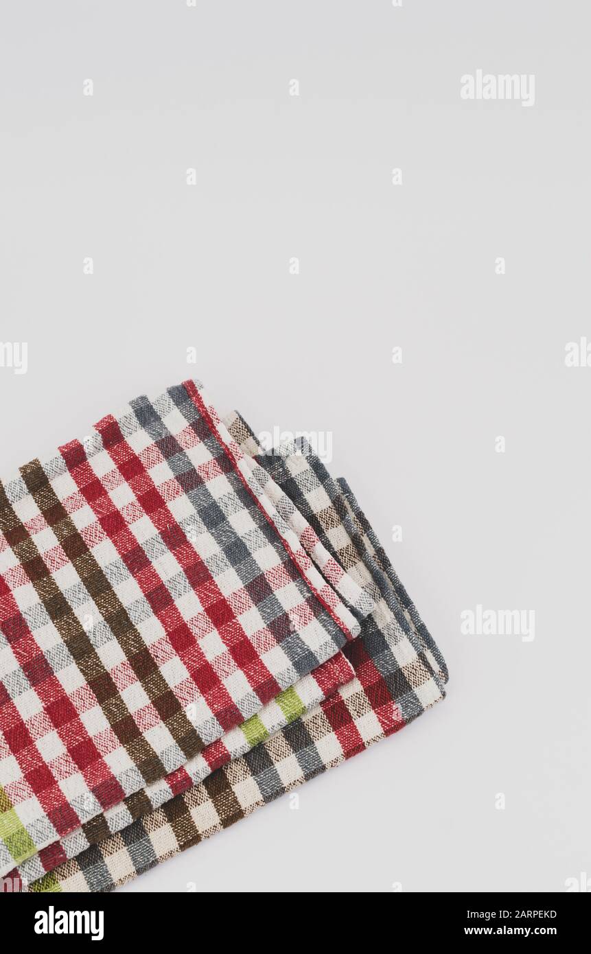 textile objects still life - towels on a white background Stock Photo ...