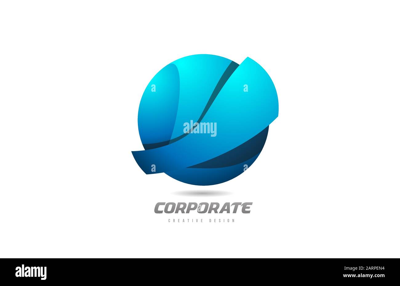 3d blue sphere corporate business creative logo icon design Stock ...