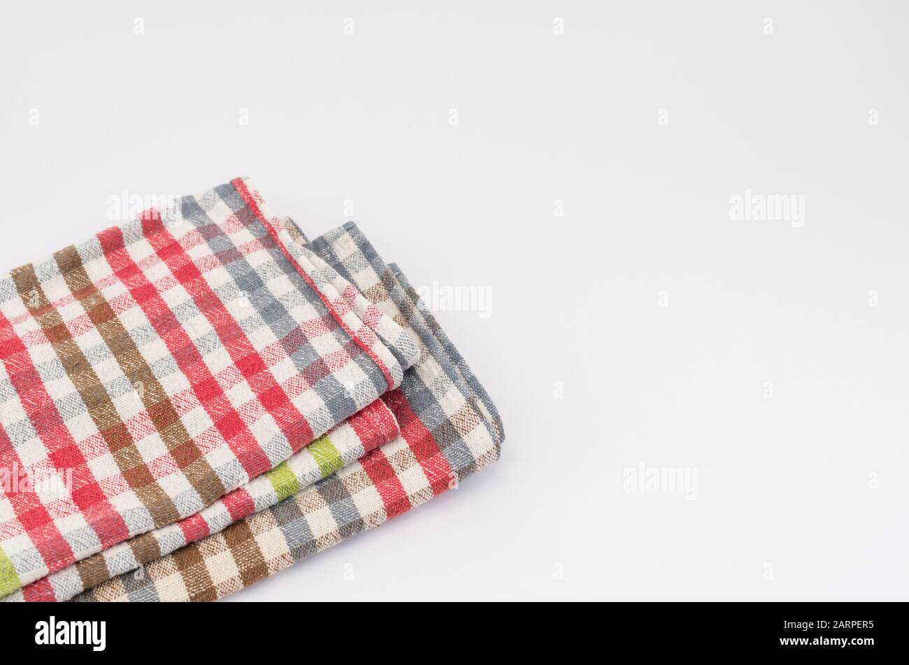 textile objects still life - towels on a white background Stock Photo ...