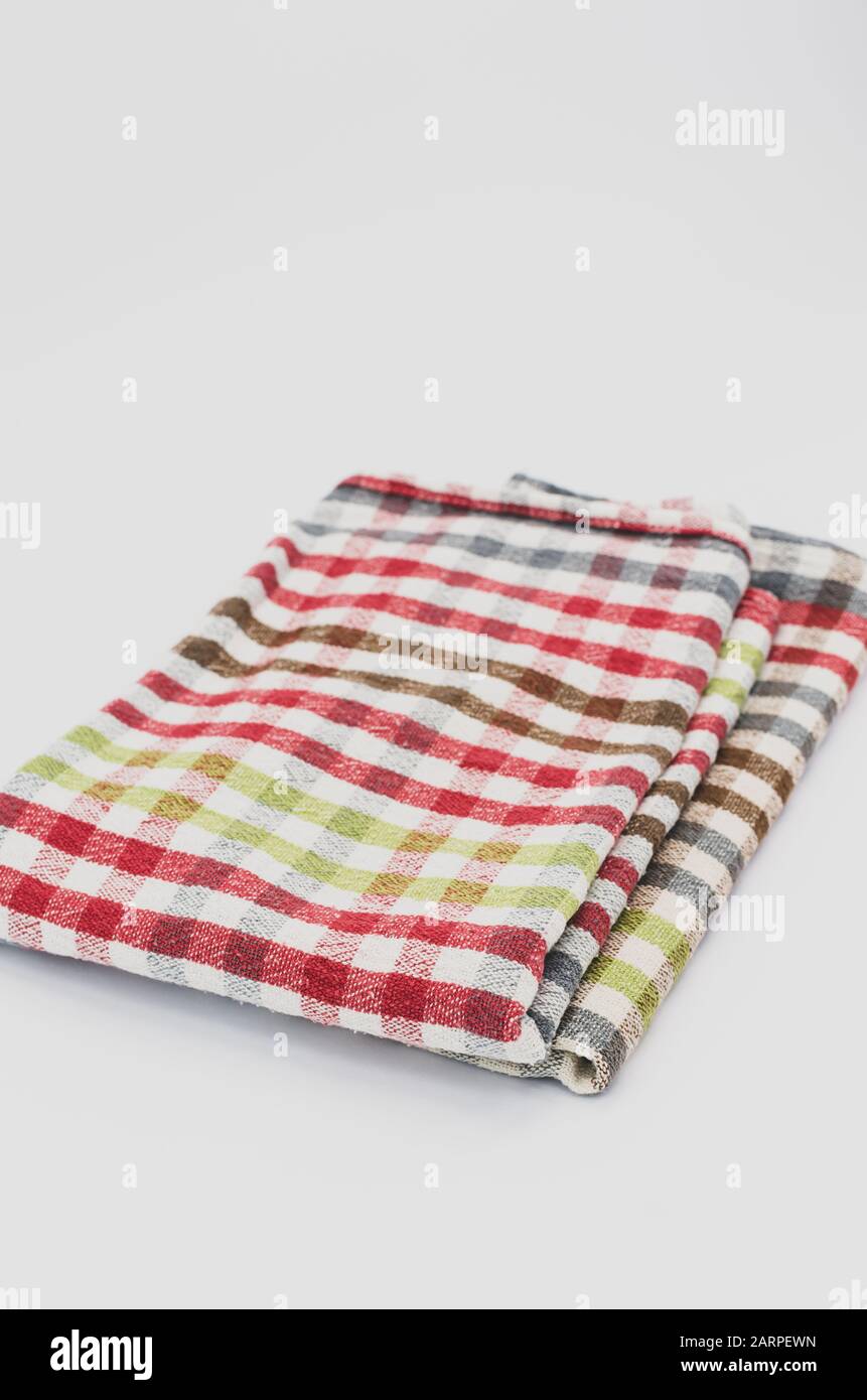 textile objects still life - towels on a white background Stock Photo ...