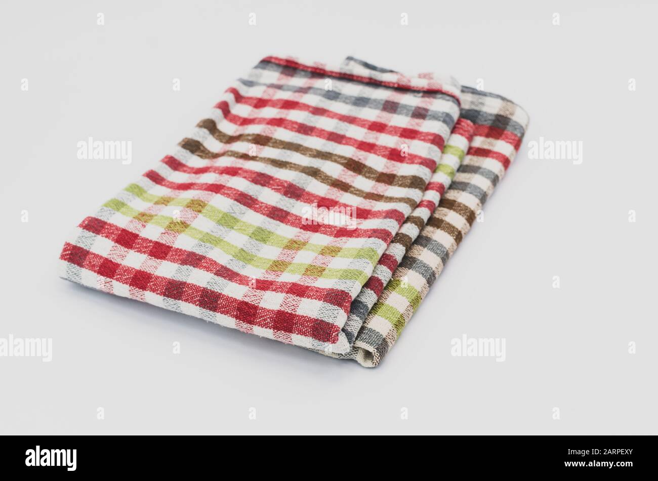 textile objects still life - towels on a white background Stock Photo ...